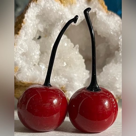 Murano | Art | Vintage Murano Blown Glass Cherries Set Of 2 | Poshmark